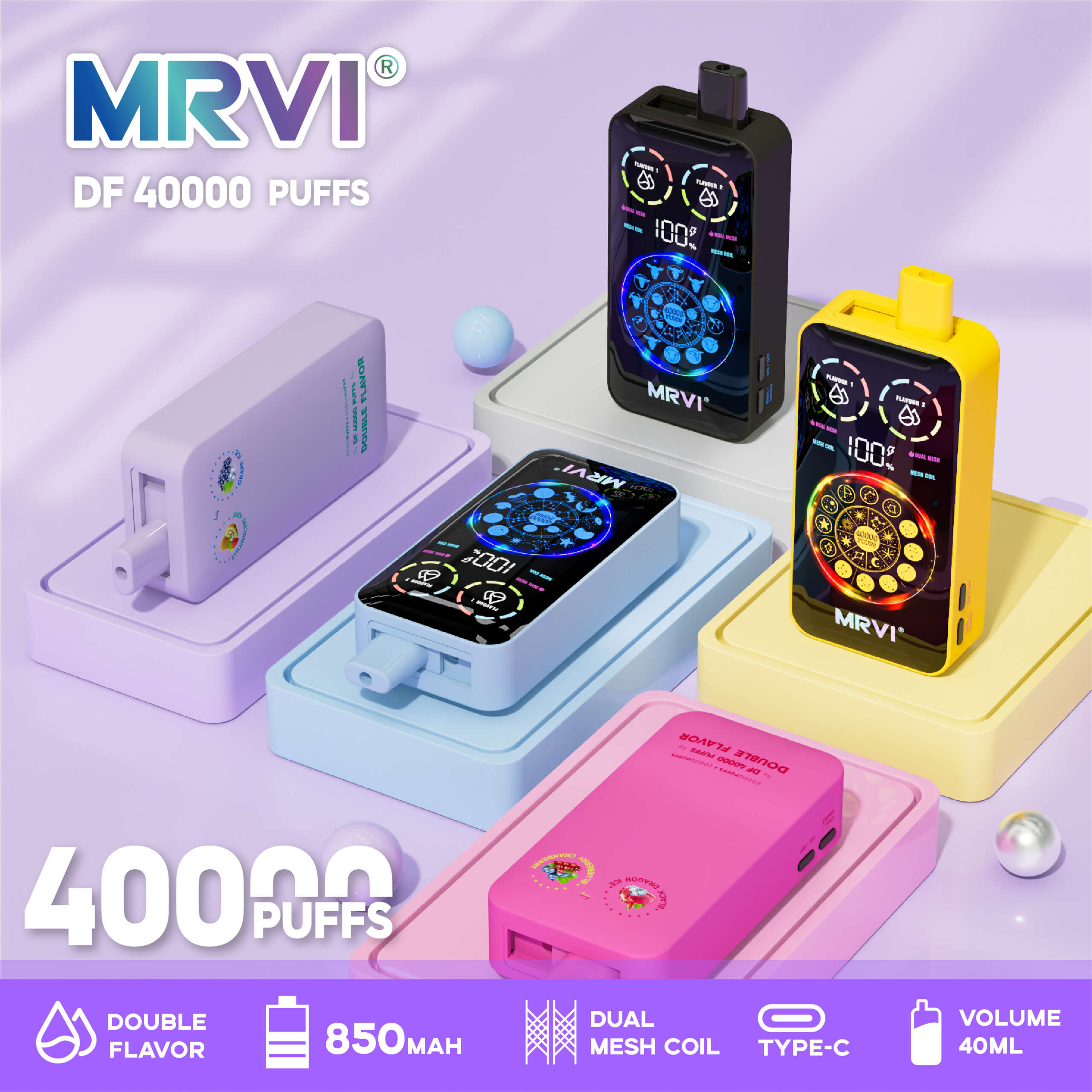 MRVI DF 40000 PUFFS With Double Flavors——10PCS/BOX - WESTYLE S.A.